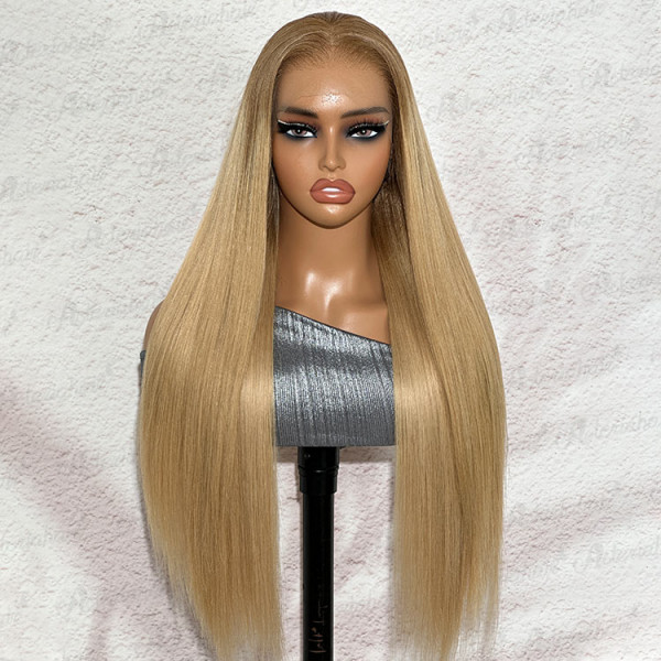 Luxury Wigs Quality Human Hair Wigs Honey Blonde Lace Front Wig Straight Hair Asteriahair