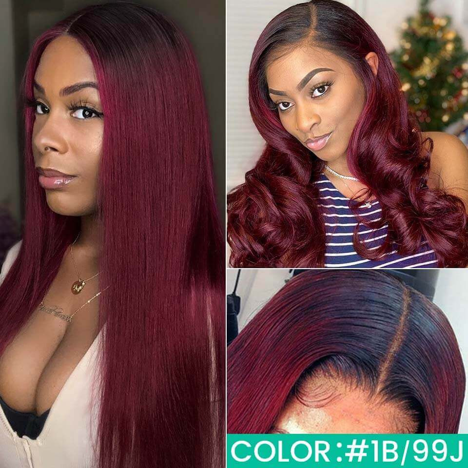 Ombre Colored Human Hair 4x7 Lace Closure Wigs -Asteriahair