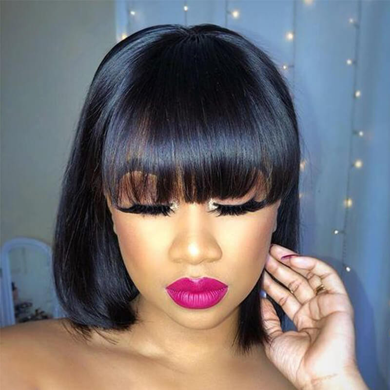 Bang Bob Wig Human Hair Weaves Bob -Asteriahair
