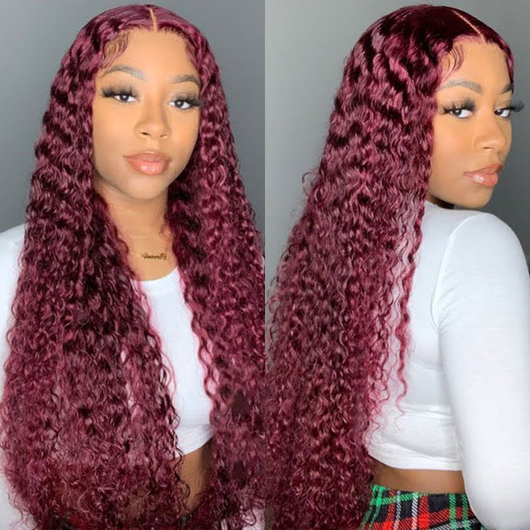 99j Colored Wig Deep Wave Hair 13x4 Lace Front Wig -Asteriahair