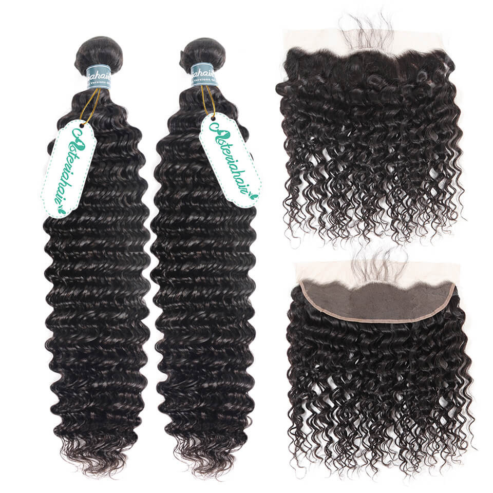 Deep Wave Weave 2 Bundles With Ear To Ear Frontal -Asteriahair