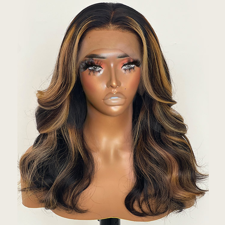 Highlight Wig Body Wave Human Hair Lace Front Wigs with High Density ...
