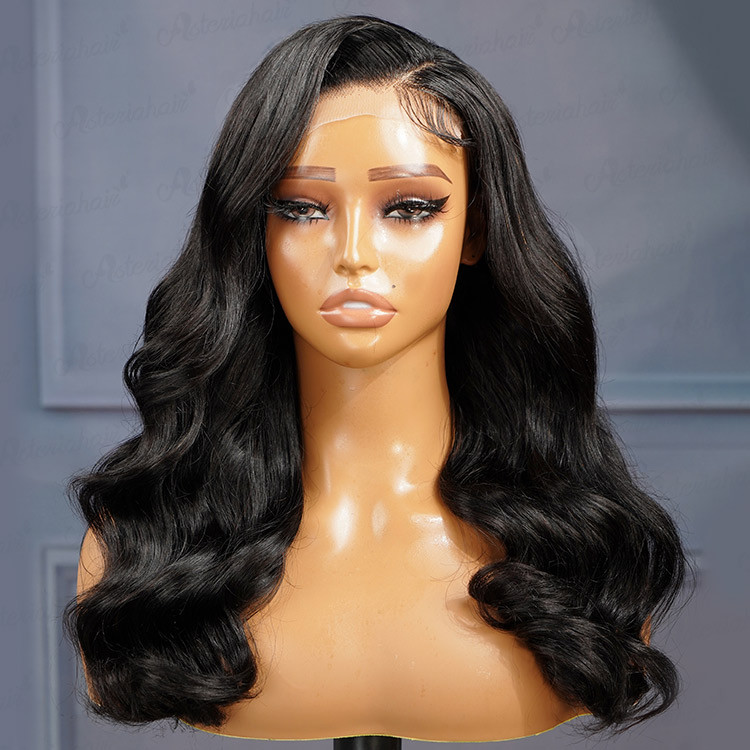 Glueless Human Hair Wigs Side Part Wavy 5x5 Lace Closure Wig -Asteriahair