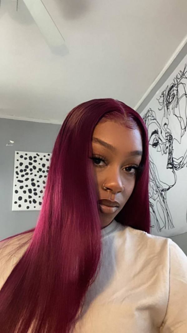 99j Hair Color Lace Front Wigs Straight Human Hair Wigs -Asteriahair