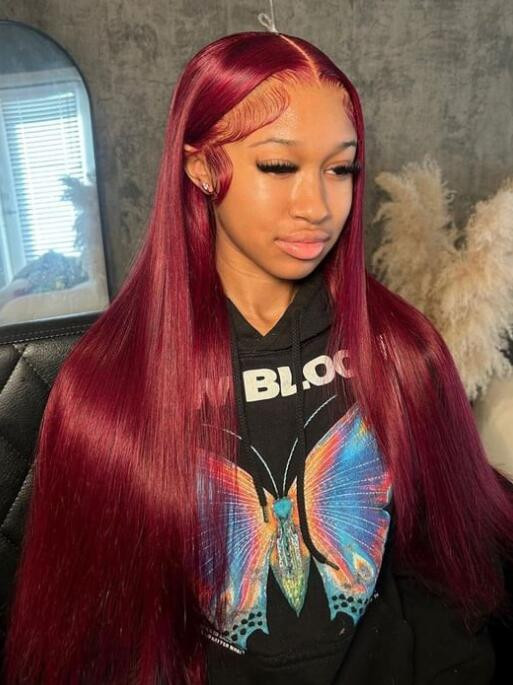 99j Hair Color Lace Front Wigs Straight Human Hair Wigs -Asteriahair